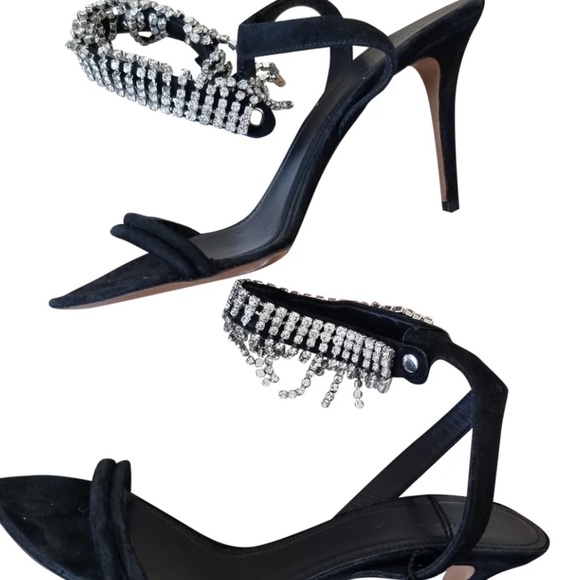 Isabel Marant | Shoes | Isabel Marant Black Suede Heels Crystal ...